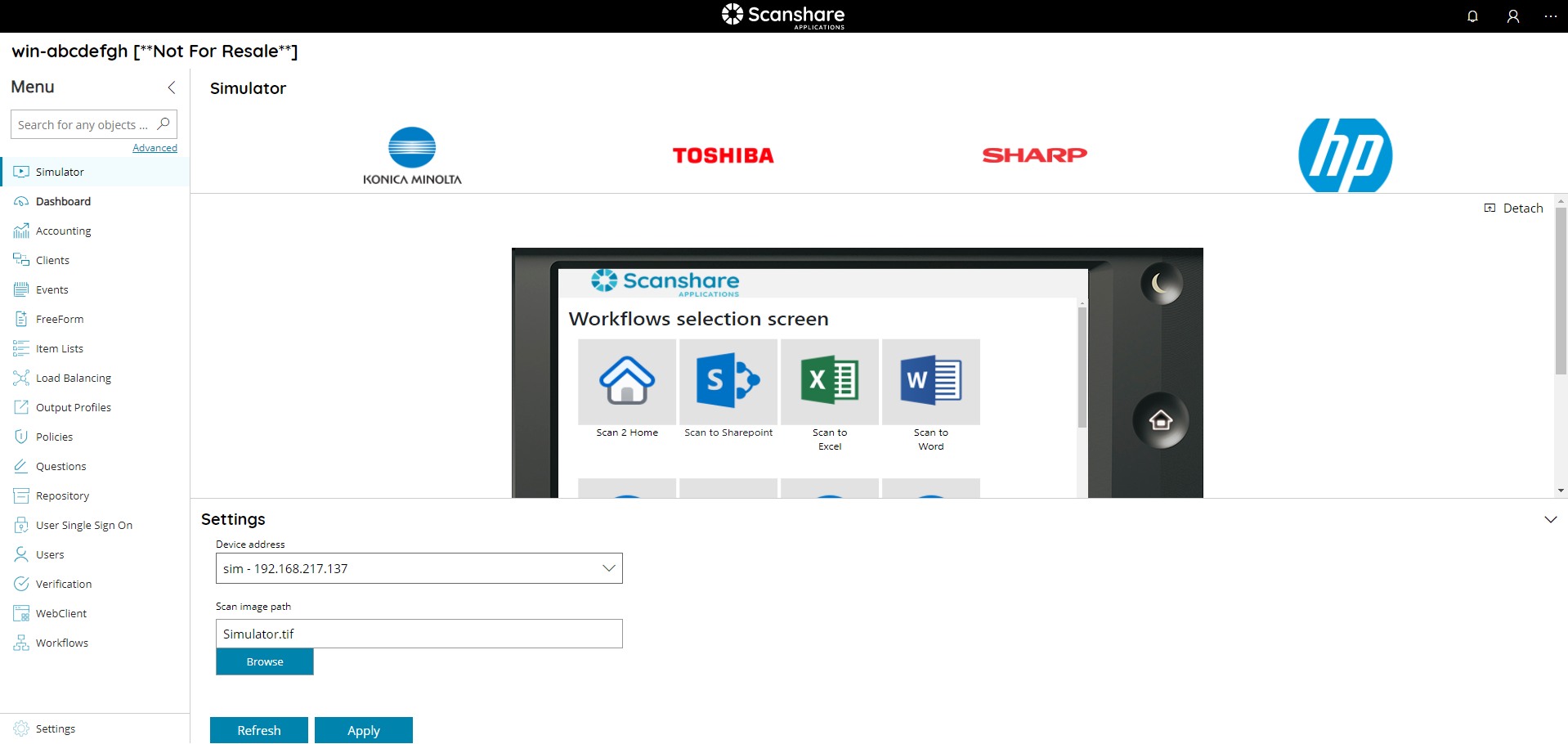 Simulator – Help Center | Scanshare